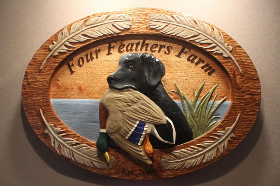 Hunting Sign|dog Sign|rustic Wood Sign|carved Wooden Sign|hand Made ...