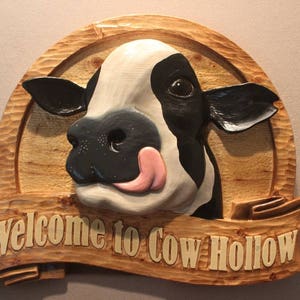 COW SIGN | Hand Carved Sign | Dairy Farm Sign | Barn Sign | Cattle ...