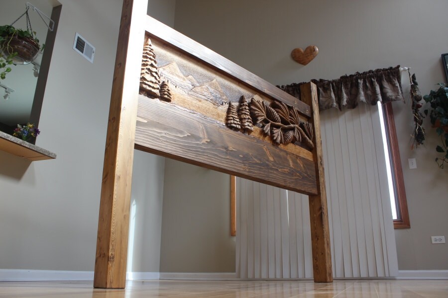 Hand carved headboard king store