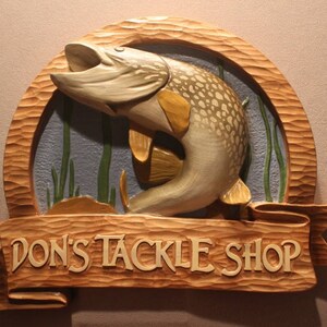 FISHING SIGN | Tackle Shop Sign | Fish Sign | Mancave Sign | Cabin Sign ...