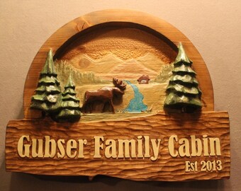 CUSTOM CABIN SIGNS Home Signs Carved Wood Signs Fox | Etsy