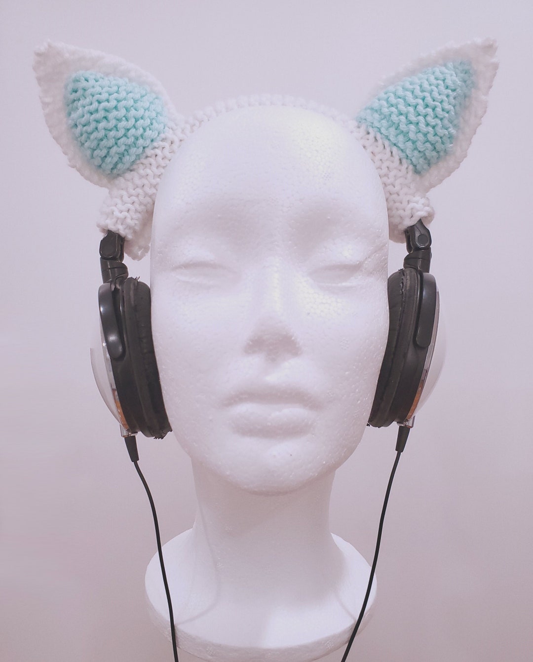 Attachable White/aqua Cat Ears - Etsy
