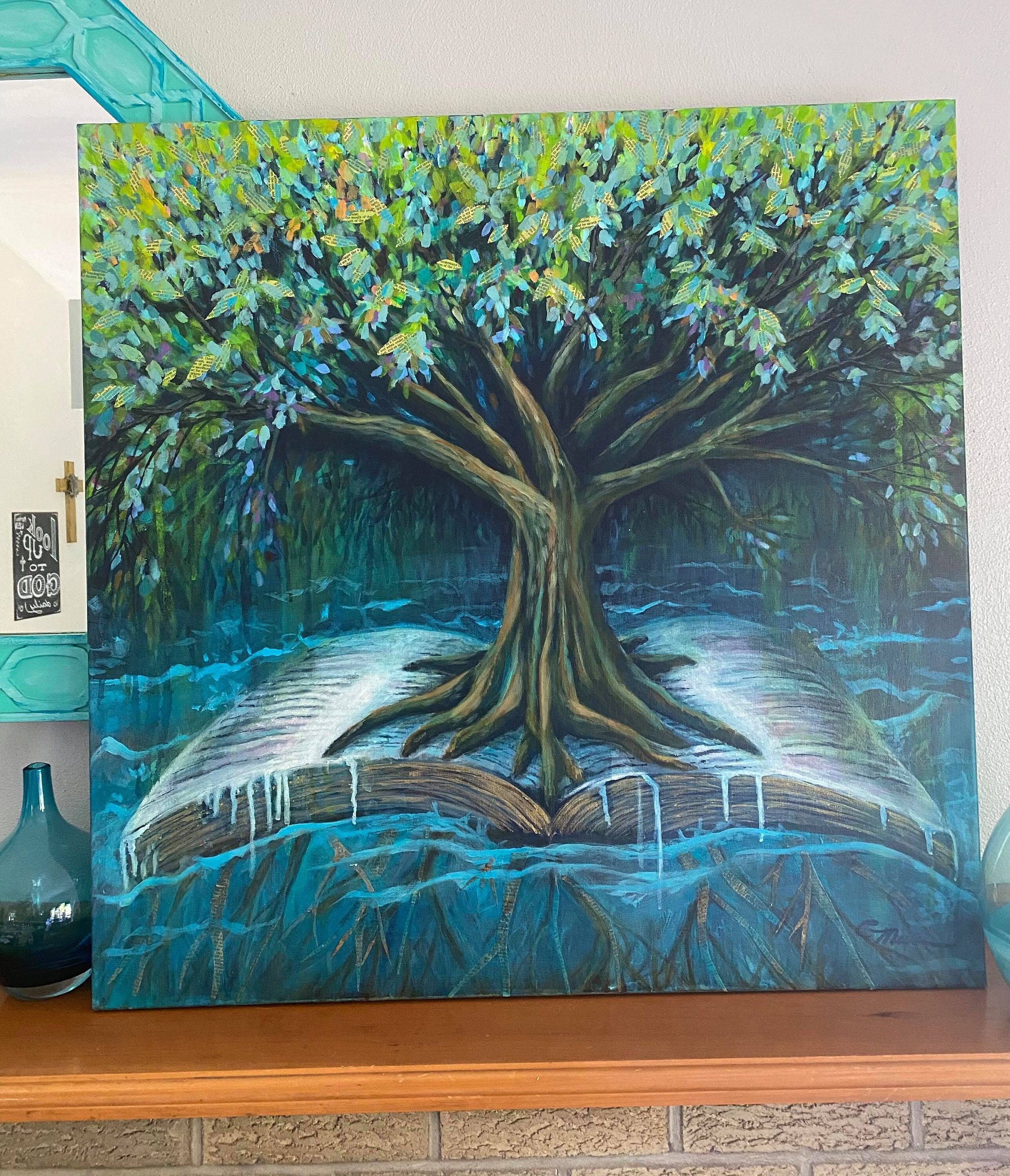 Rooted in Truth Prophetic Painting Print Bible Tree of Life Book of ...