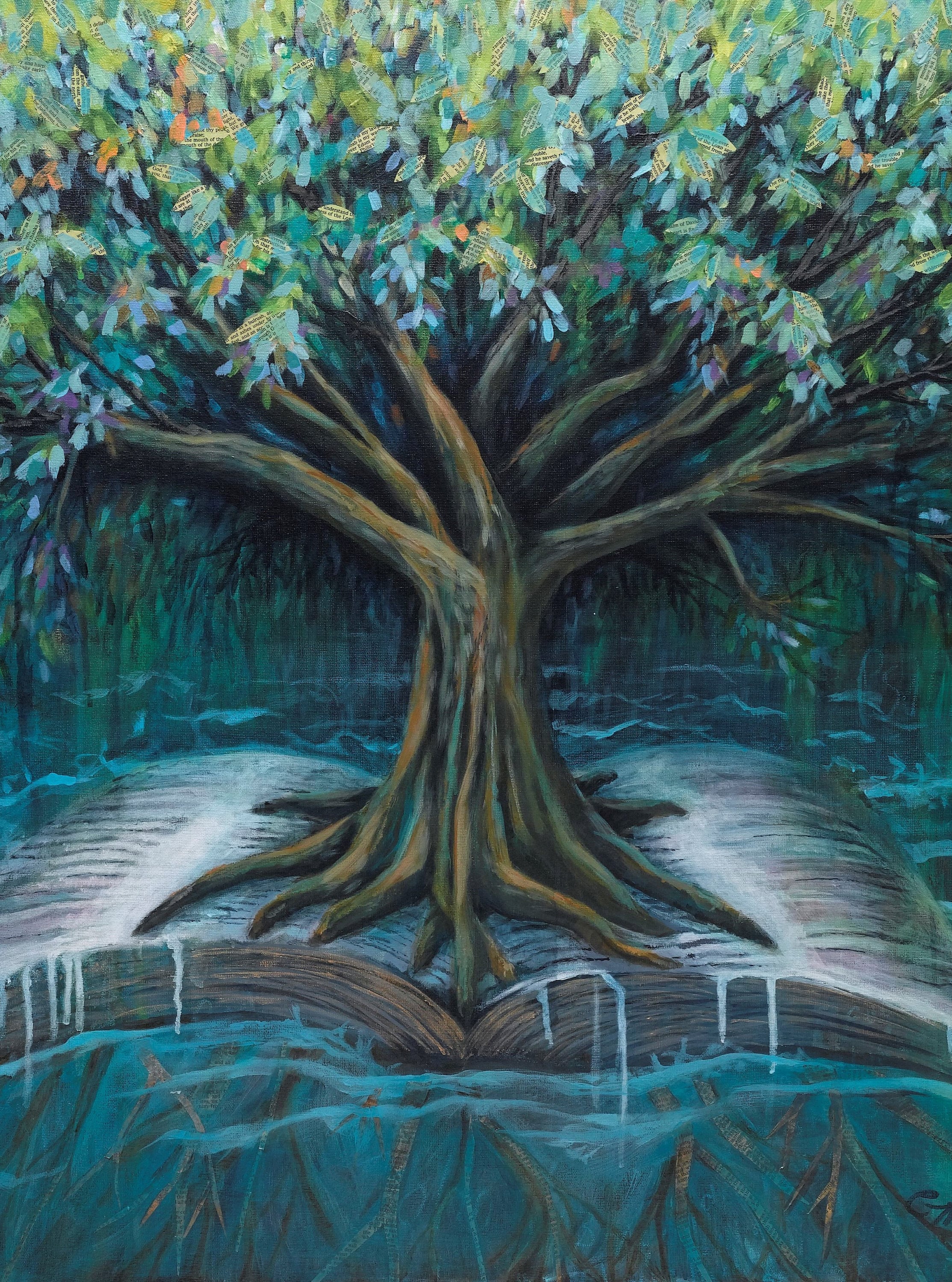 Rooted in Truth Prophetic Painting Print Bible Tree of Life Book of ...