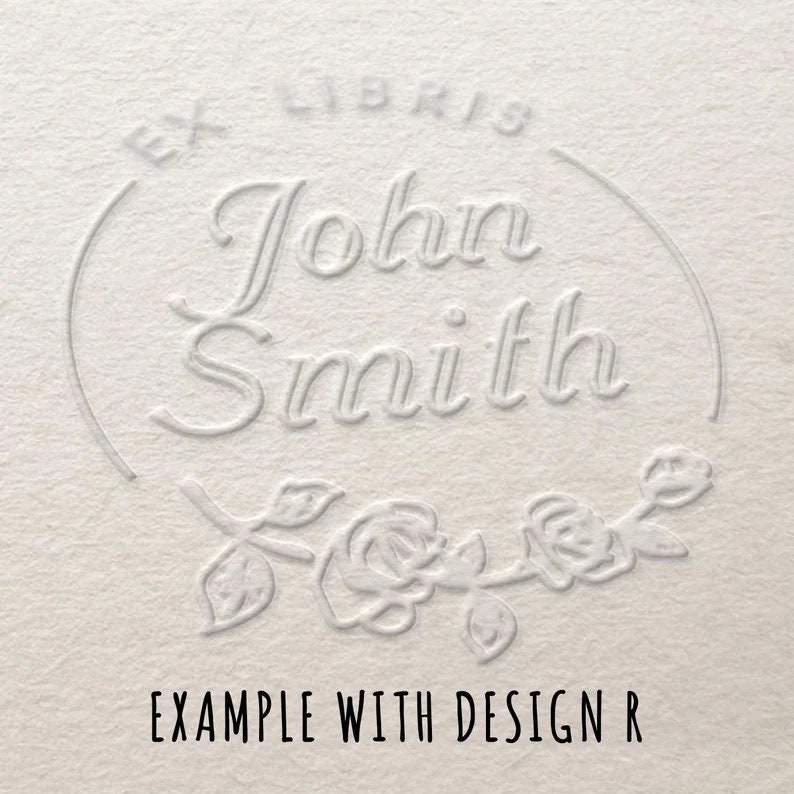 Library Book Embossing Stamp Custom Logo Embosser Sample Ex - Etsy