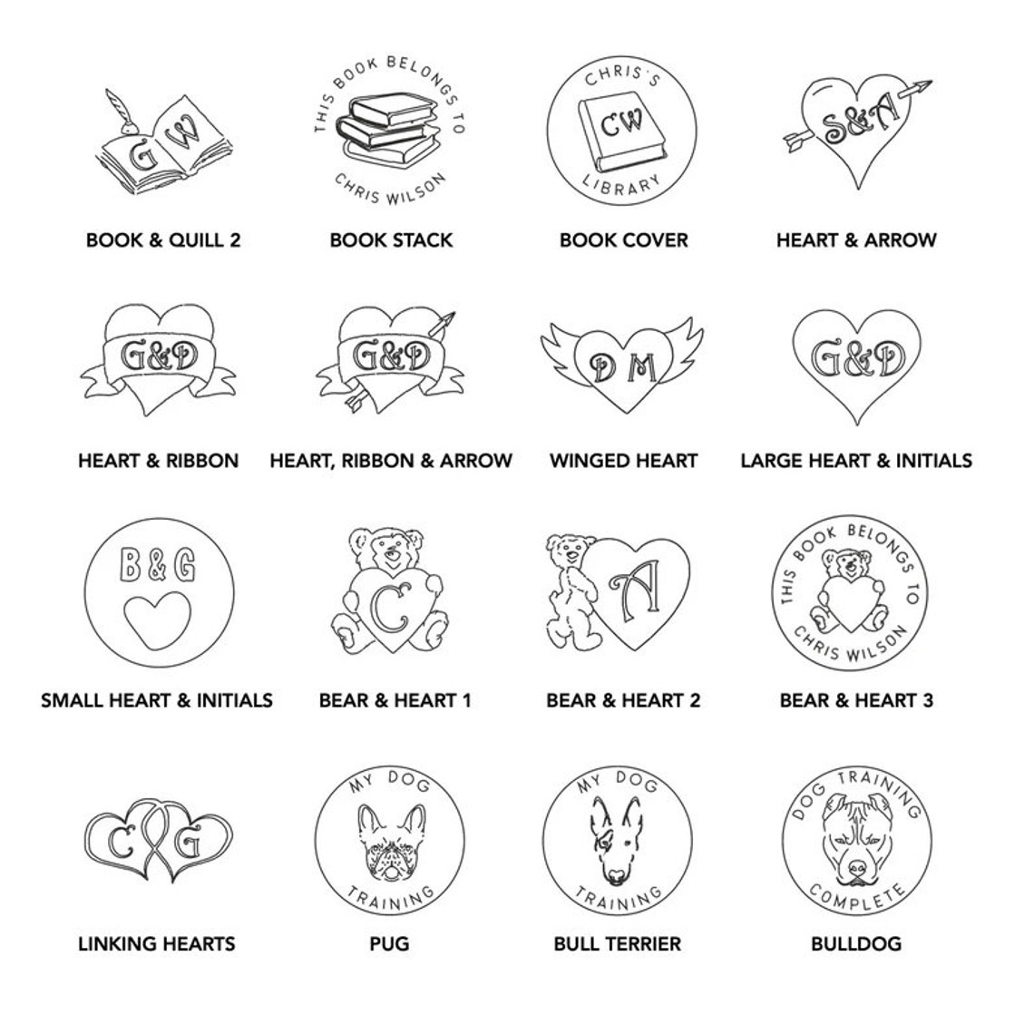 Library Book Embossing Stamp Custom Logo Embosser Sample Ex | Etsy