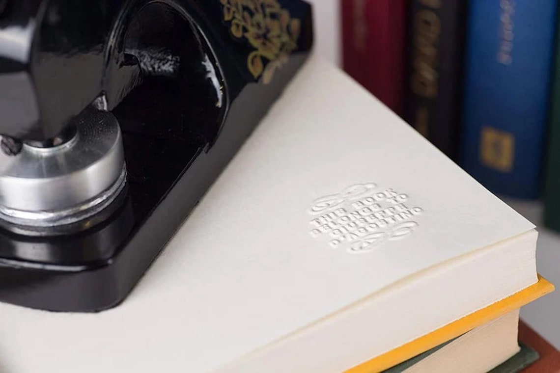 Desktop Book Embosser Black With Gold Decals Library Of, Book Embosser ...