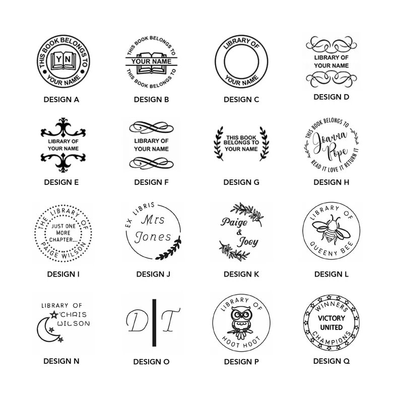 Library Book Embossing Stamp Custom Logo Embosser Sample Ex - Etsy