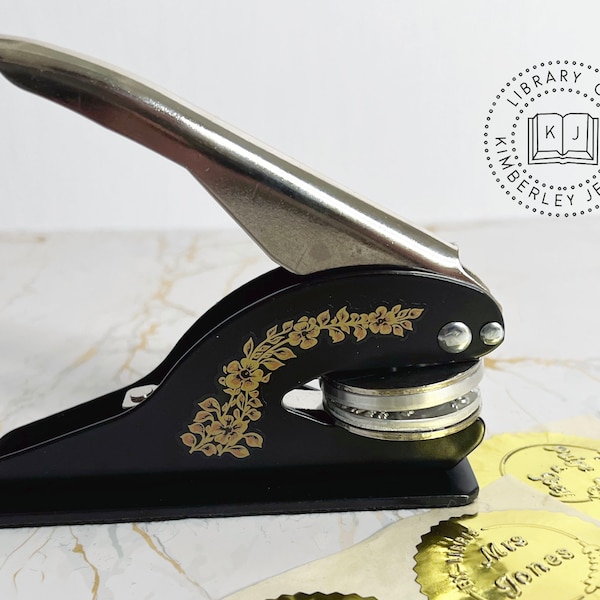 Metal Library Stamp Embosser Custom - Etsy