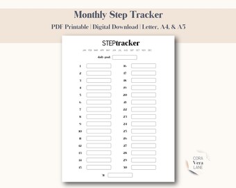 Monthly Step Counter - Etsy