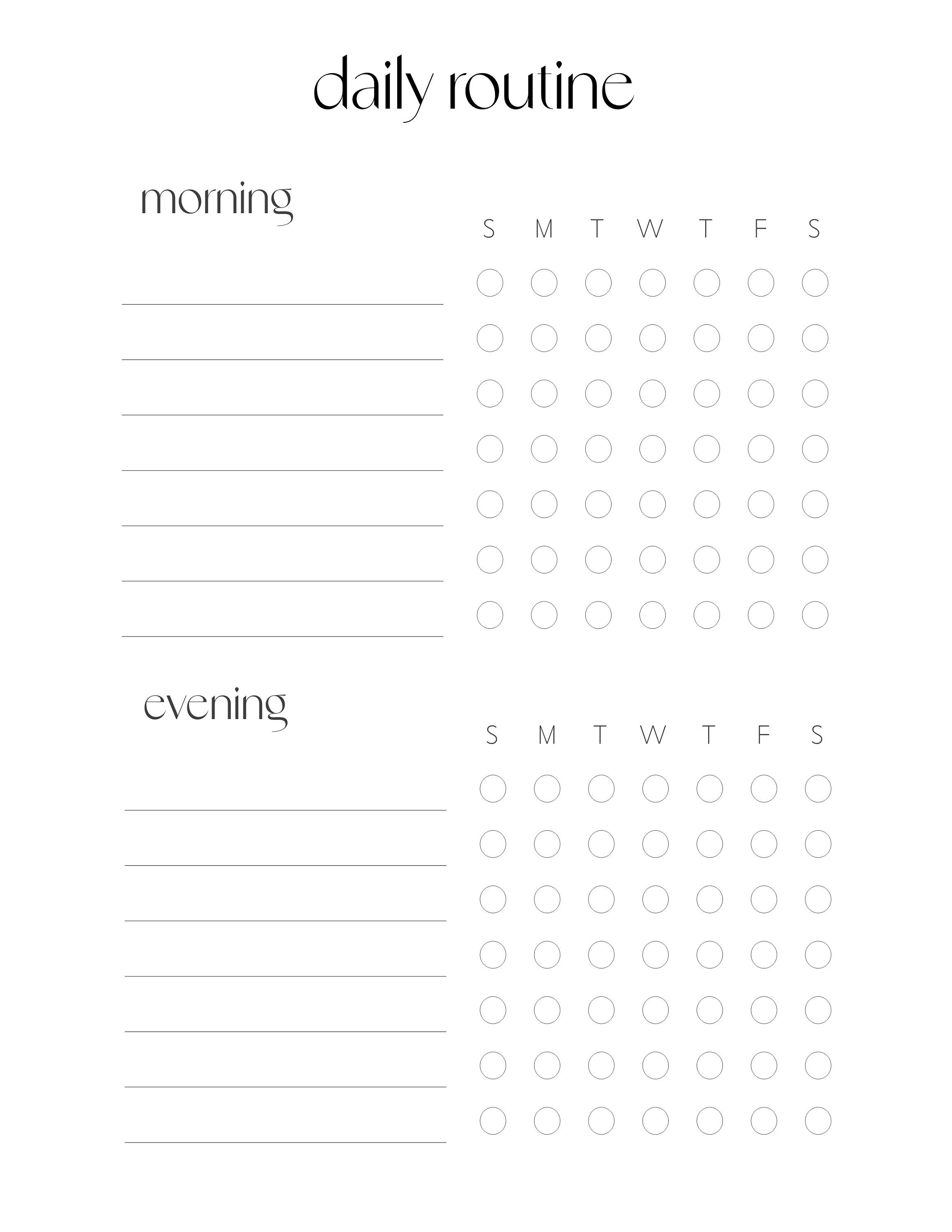 Daily Routine Editable Morning and Evening Routine Fillable - Etsy
