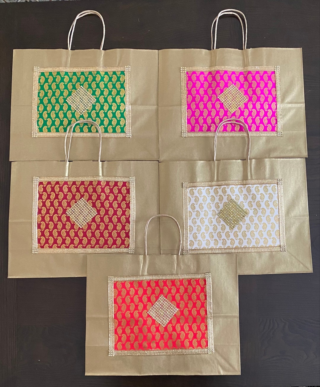 SAREE GIFT BAG, 16x12x6 Inches, Wedding Gift Bags, Kraft Gift Bags ...