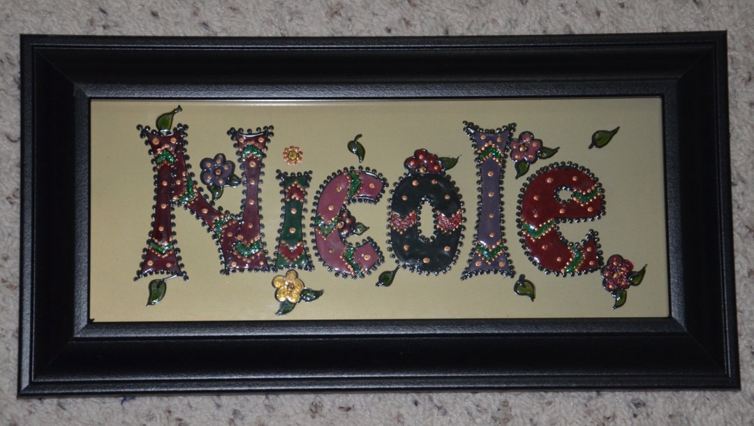 Name Plate, Nicole, Handmade Name, Hand Painted Name, Christmas Gift ...