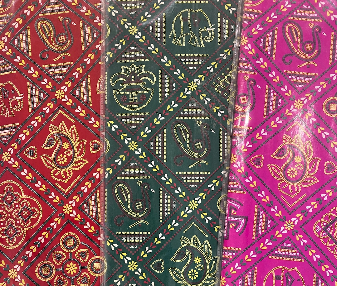 20 SHEETS, Paper Gift Wrap , Bandhani Design, Gift Bags, Indian Wedding ...