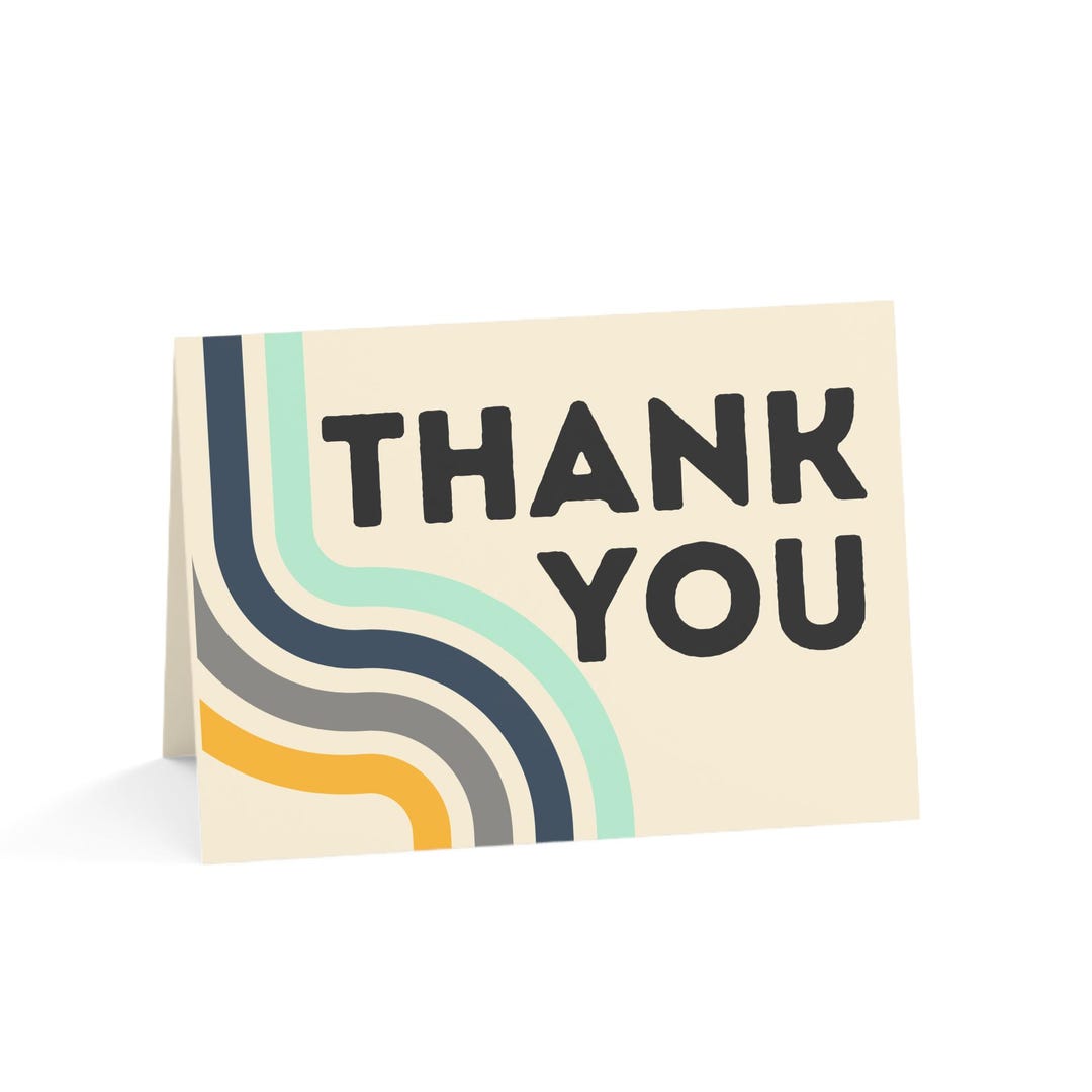 Retro Thank You Cards set of 10 - Etsy