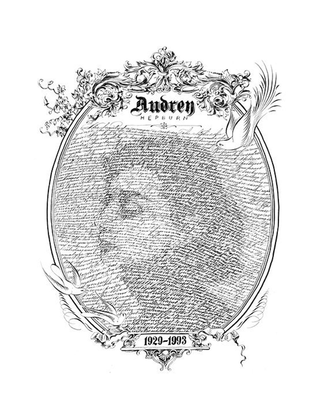 AUDREY HEPBURN Calligraphy Fine Art Print - Etsy