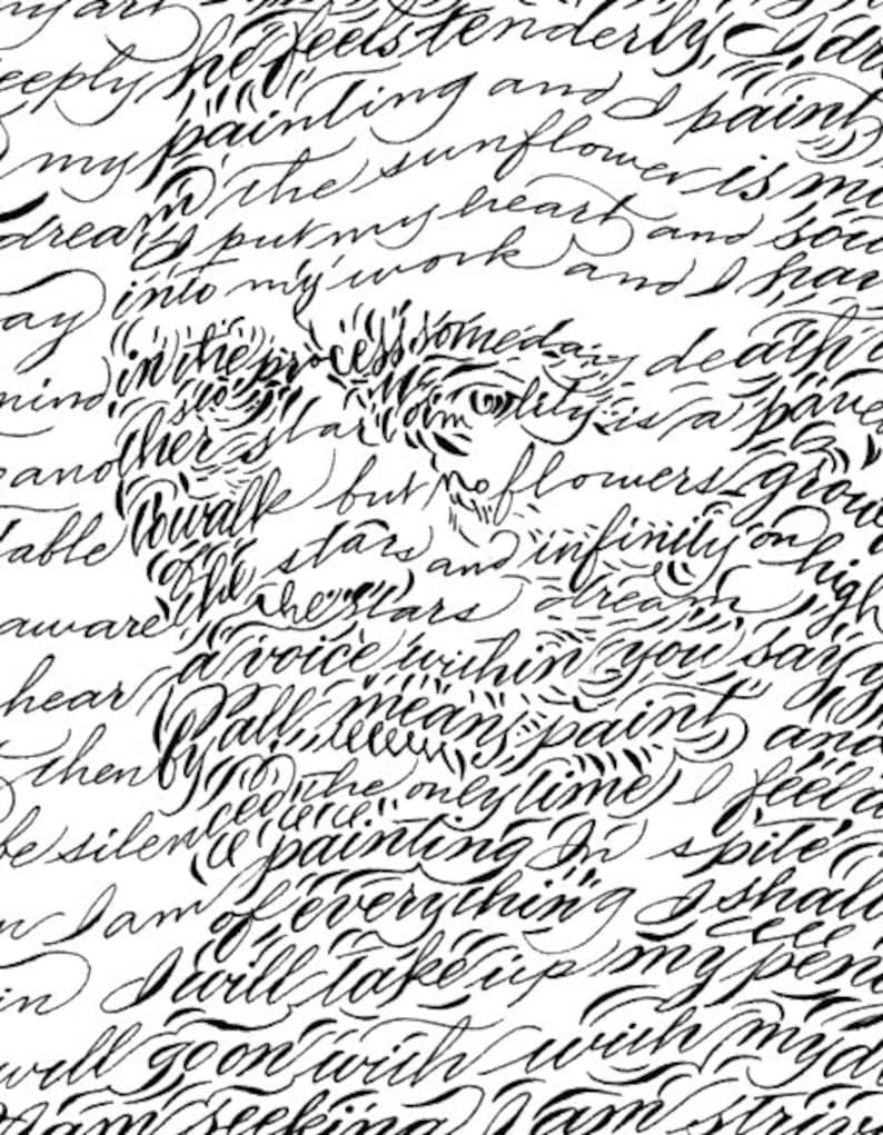 VINCENT VAN GOGH Calligraphy Fine Art Print - Etsy