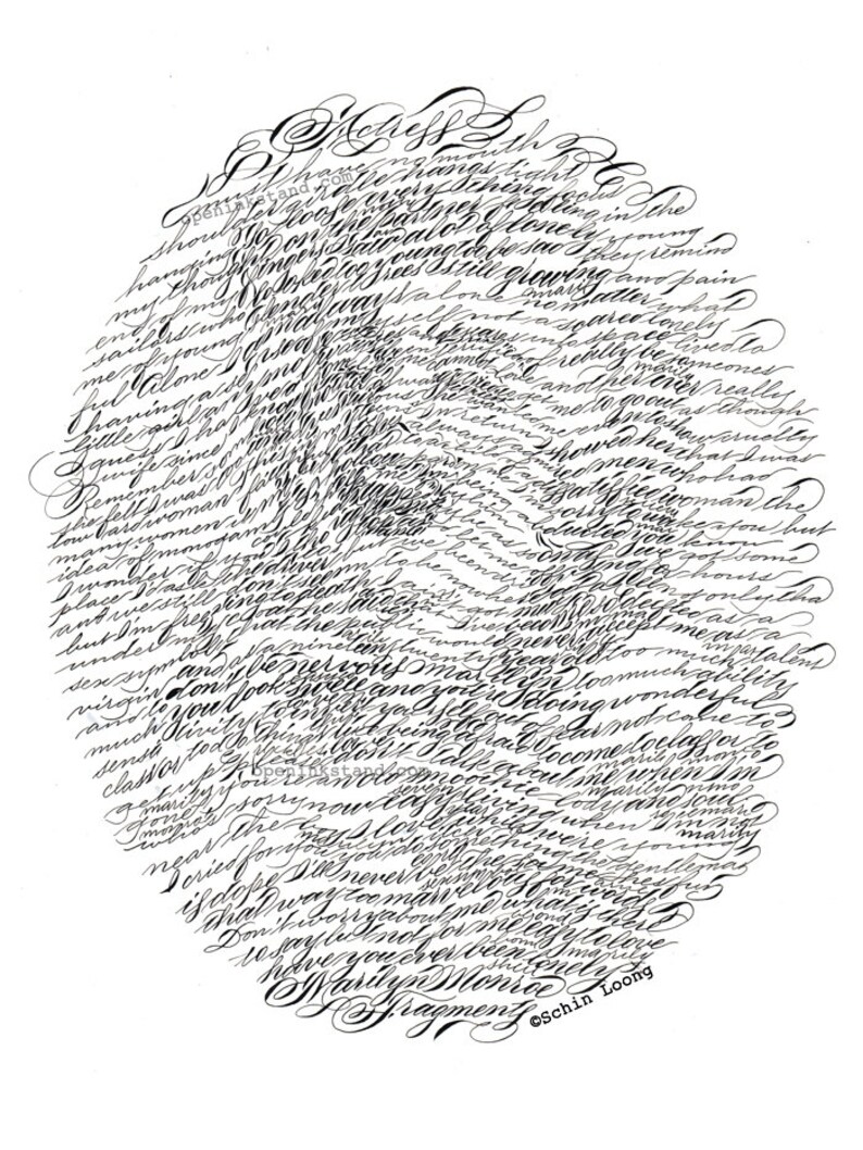 MARILYN MONROE Calligraphy Fine Art Print - Etsy