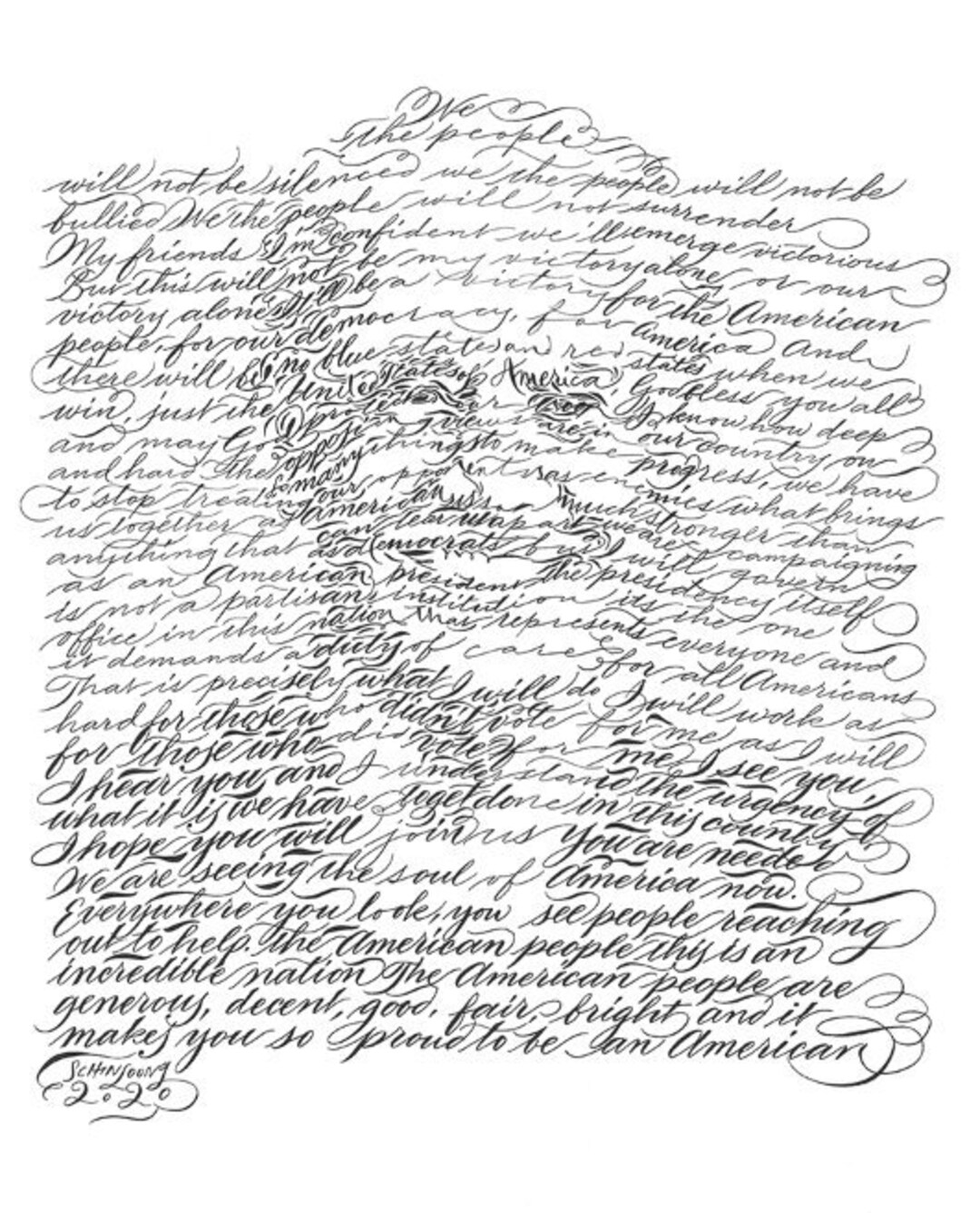 JOE BIDEN Calligraphy Fine Art Print - Etsy