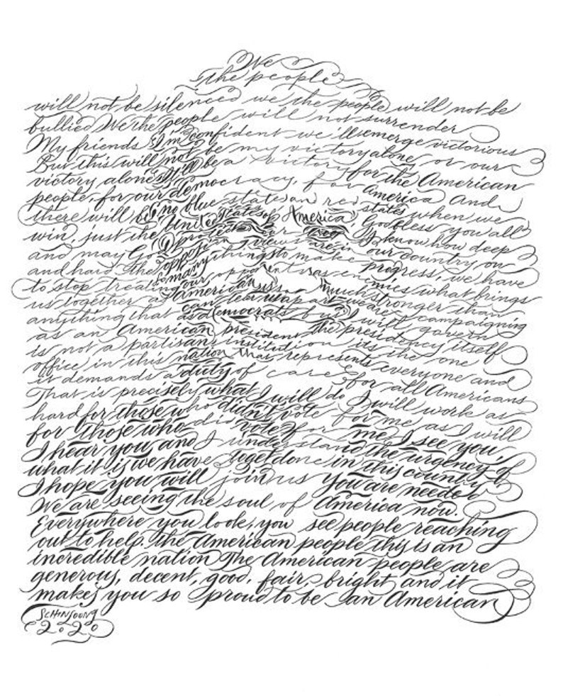 JOE BIDEN Calligraphy Fine Art Print - Etsy