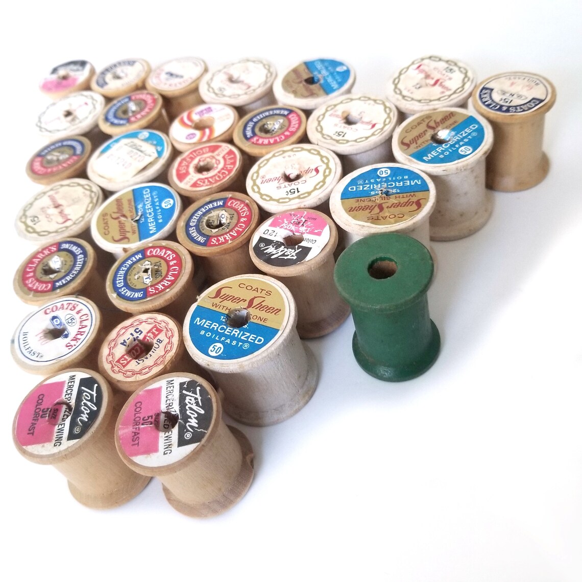 30 Vintage Wooden Spools, 30 Wooden Empty Spools 1 3/16" Spool Crafting ...
