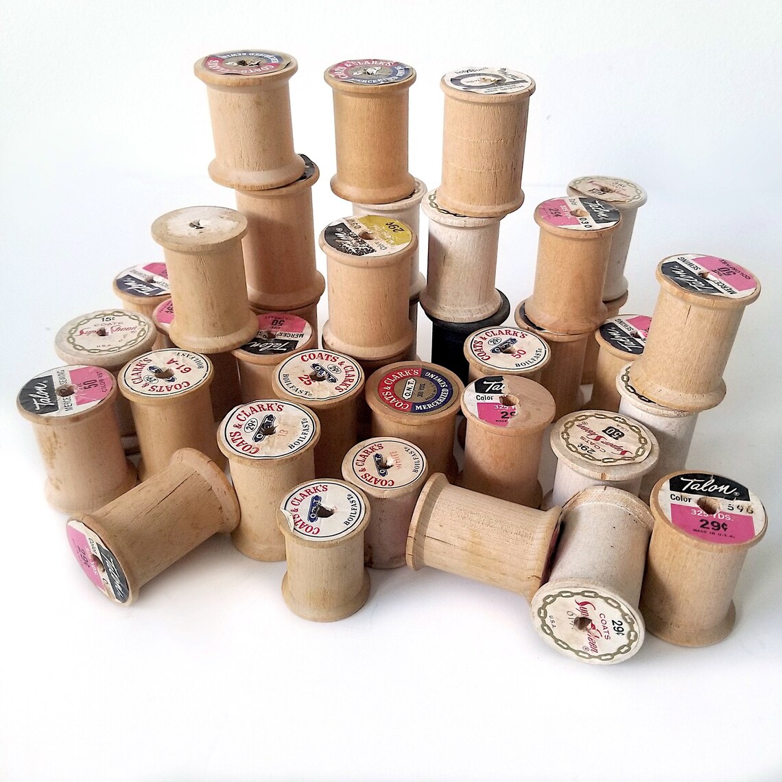 36 Vintage Wooden Spools, 36 Wooden Empty Spools 1 3/4" - 2" Spool ...