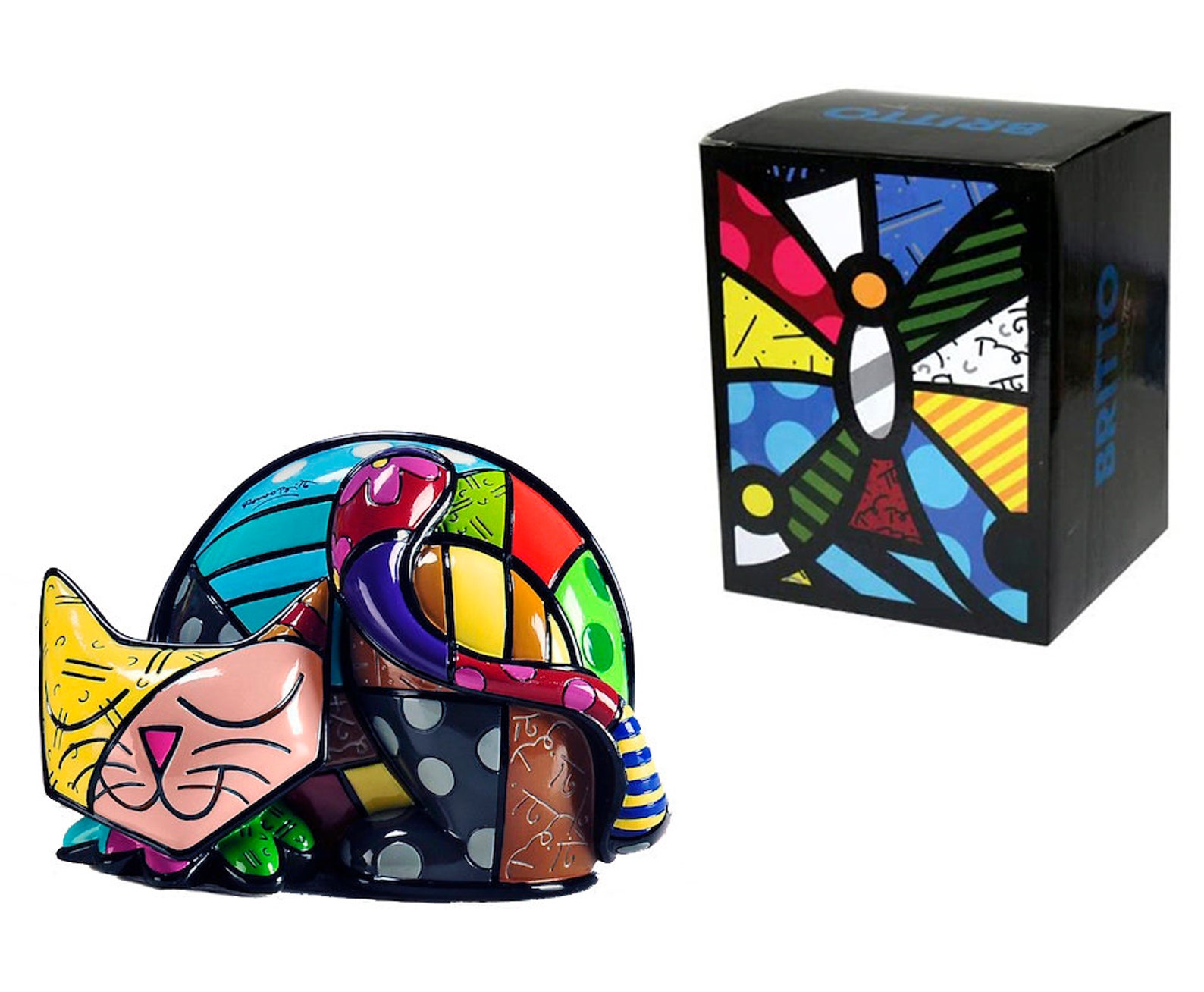 Romero Britto tim Cat Rare Poly Resin Sculpture - Etsy