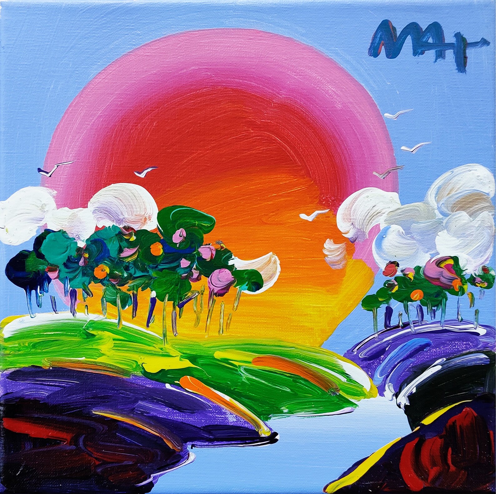 Peter Max "without Borders" - Original Painting on Canvas - Vibrant ...