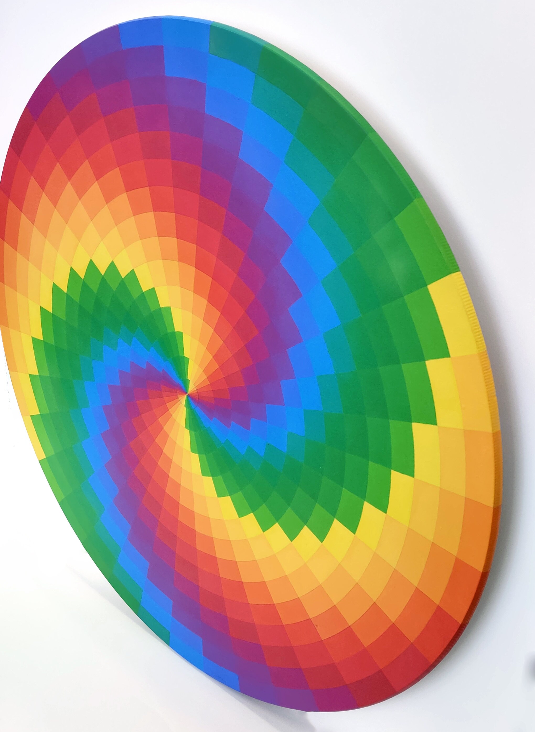 Stan Slutsky "spiral Rainbow" - Original Acrylic Painting on Wood - COA ...