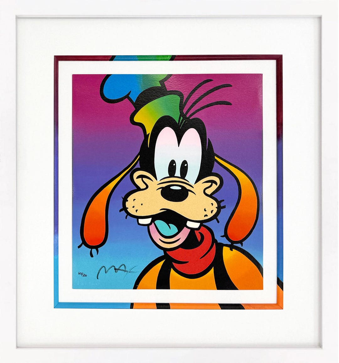 Peter Max "disney: Goofy" 1994 - Hand Signed Serigraph - Custom Framed ...