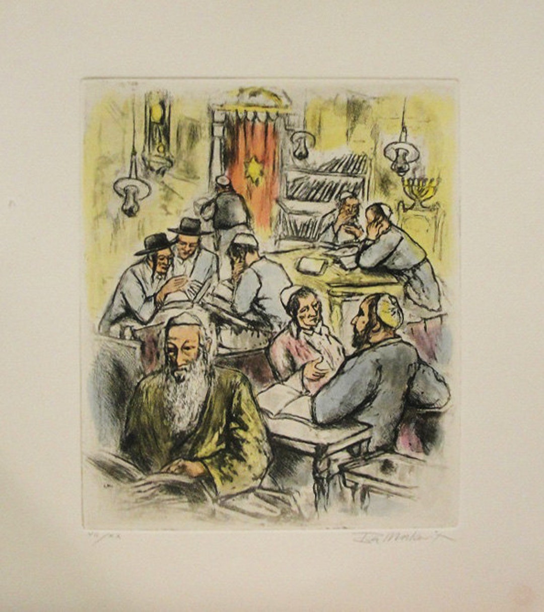 Ira Moskowitz "in the Library" - Signed Etching - Retail 500.00 - COA ...