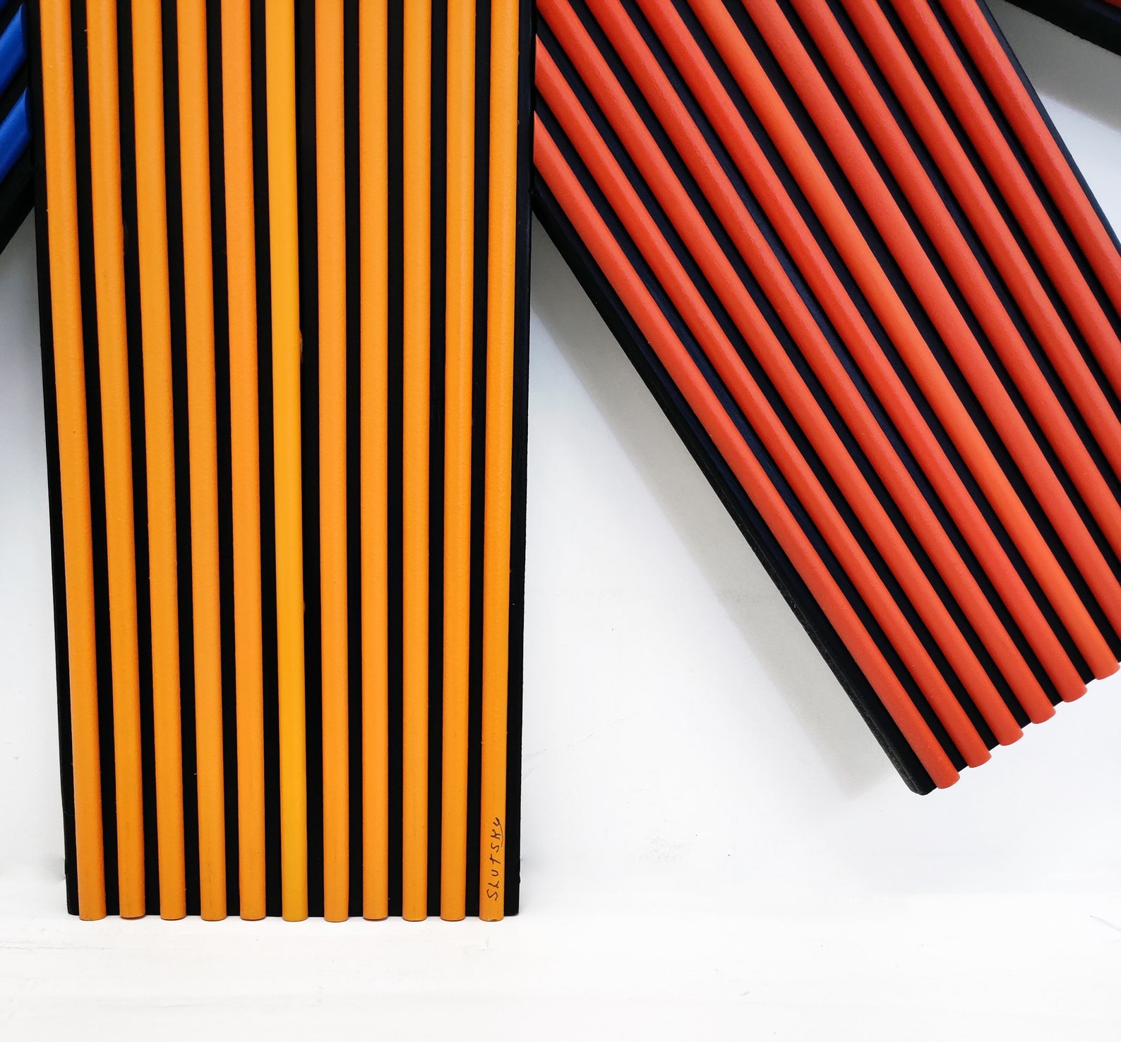 Stan Slutsky "lines" - Large Original Acrylic on Wood Painting - COA ...