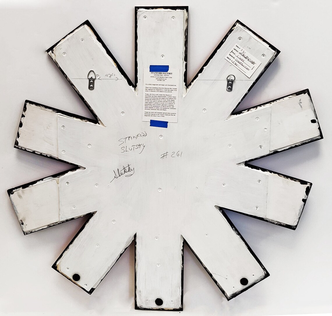 Stan Slutsky "lines" - Large Original Acrylic on Wood Painting - COA ...