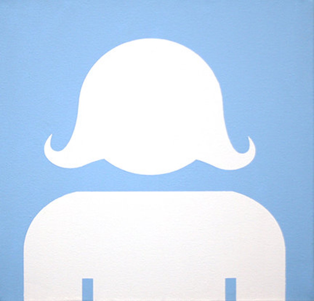 Stephen Gamson "portrait (white on Blue)" - Original Acrylic/canvas ...