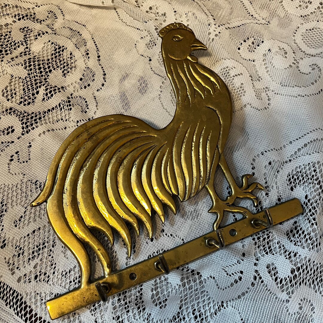 Brass Rooster Hooksvintage, Unique, Rooster, Chicken, Hooks, Hanging, Wall Decor, Decor - Etsy