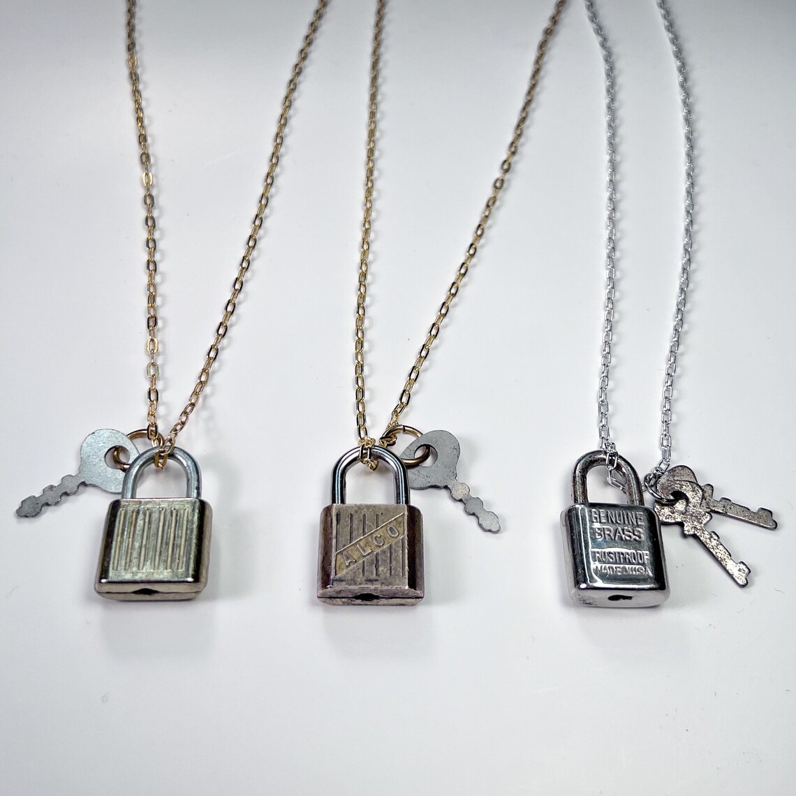 Lock and Key Necklace, With Working Key, Key to My Heart Antique ...