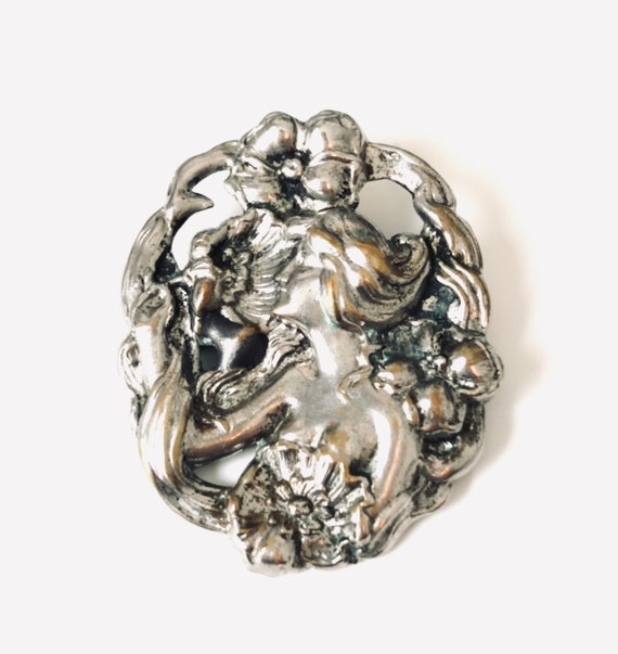 Victorian Lady Brooch Vintage - Gem