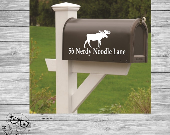 Moose Mailbox Decal, Moose Custom Mailbox Decal, Moose Address Decal ...