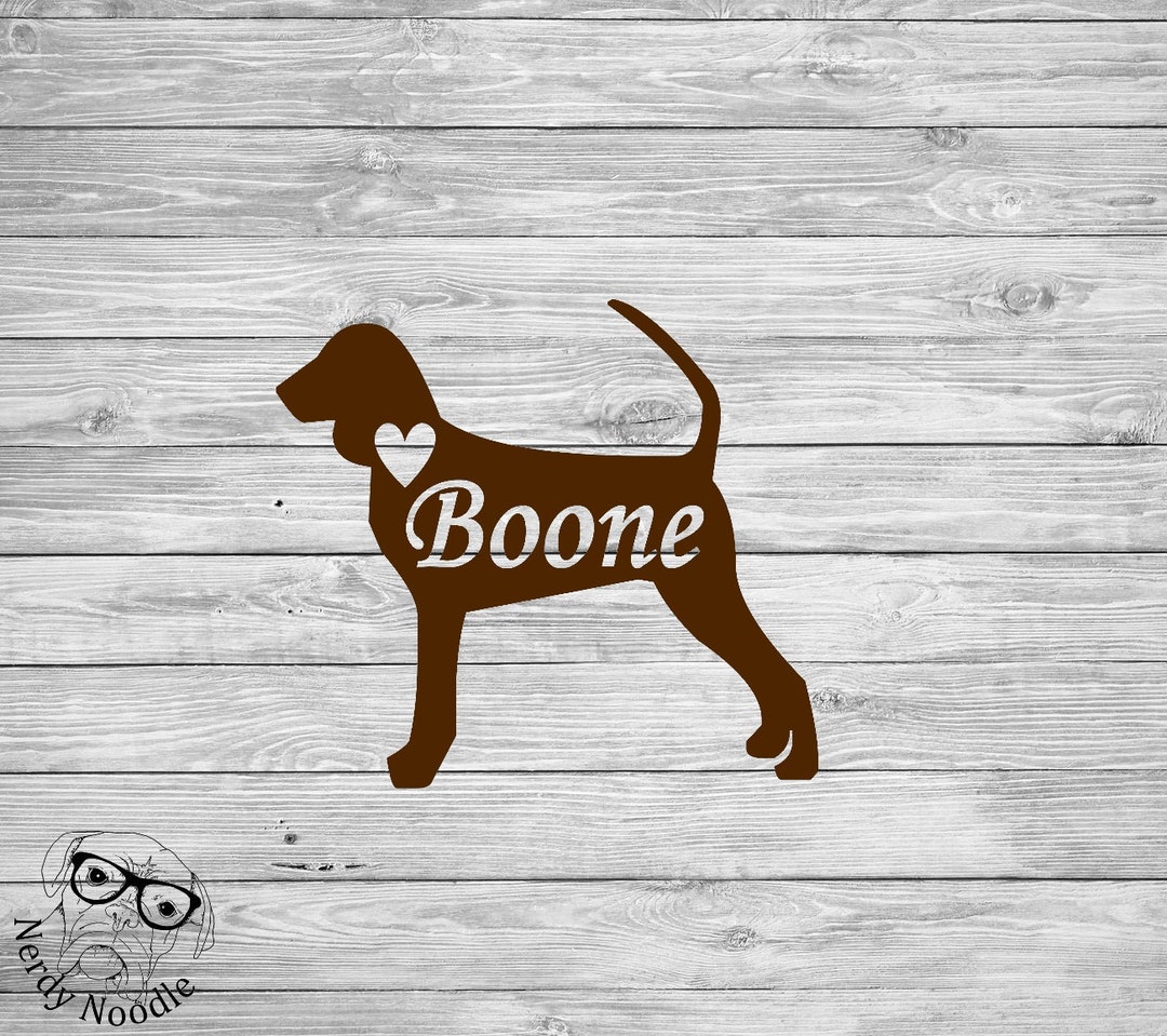 Black and Tan Coonhound Decal, Coonhound Car Decal, Personalized Dog ...