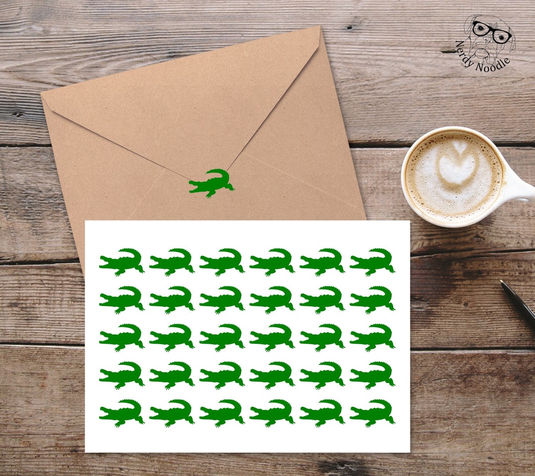 Alligator Stickers, Alligator Sticker Set, Alligator Envelope Seals ...