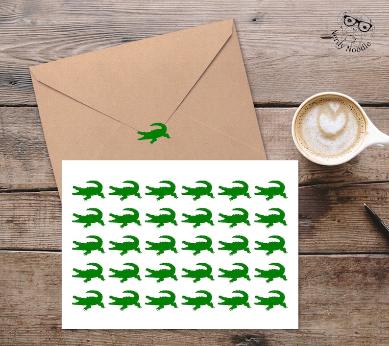 Alligator Stickers Alligator Sticker Set Alligator Envelope - Etsy