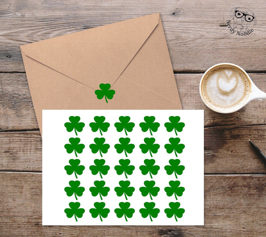 Shamrock Stickers, Clover Stickers, Shamrock, Shamrock Envelope Seals ...