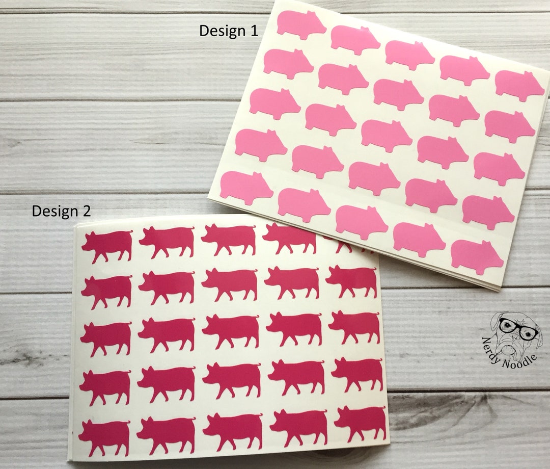 Pig Tanning Stickers, Pig Stickers, Pigs Sticker Set, Pig Envelope ...