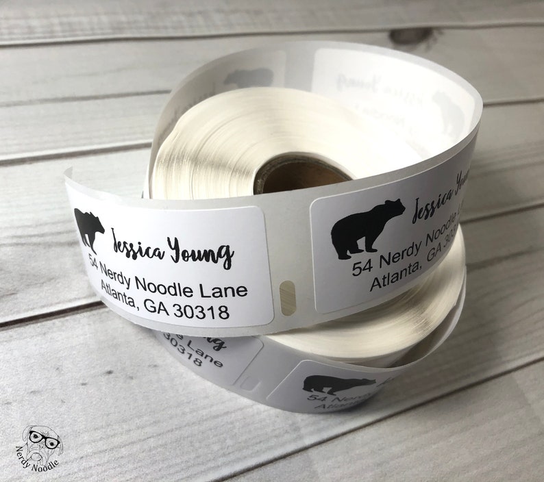 Custom Bear Address Labels Black Bear Return Address Labels | Etsy