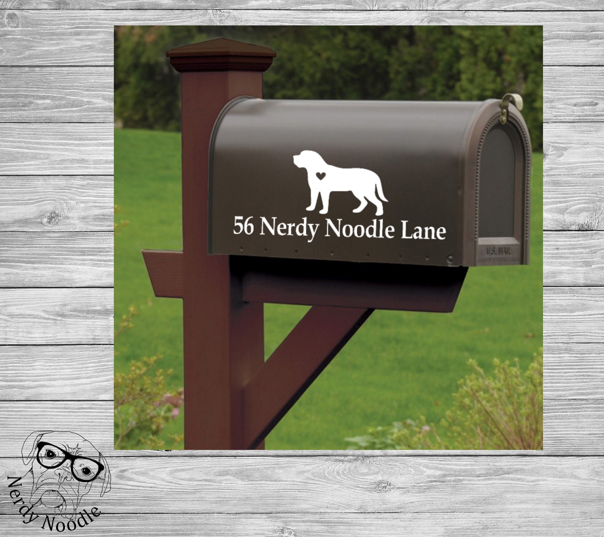 Mastiff Mailbox Decal, Dog Mailbox Decal, Mastiff Custom Mailbox Decal ...