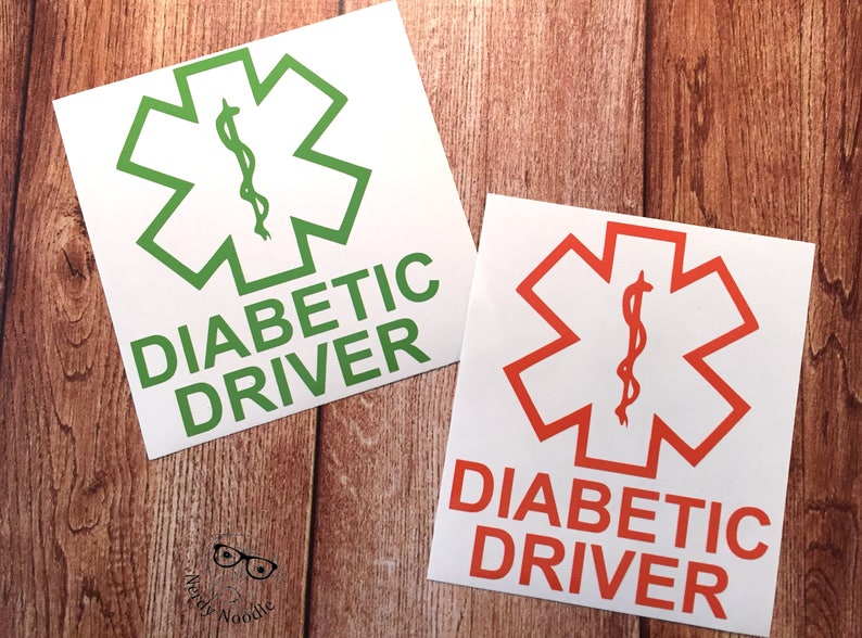 Diabetic Driver Car Decal, Diabetic Decal, Alert Decal, Caution Decal ...