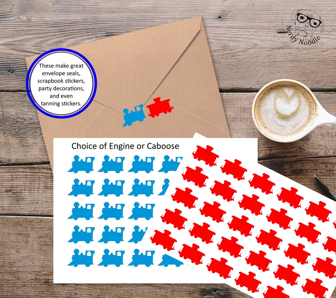 Train Stickers, Train Sticker Set, Train Envelope Seals, Train ...