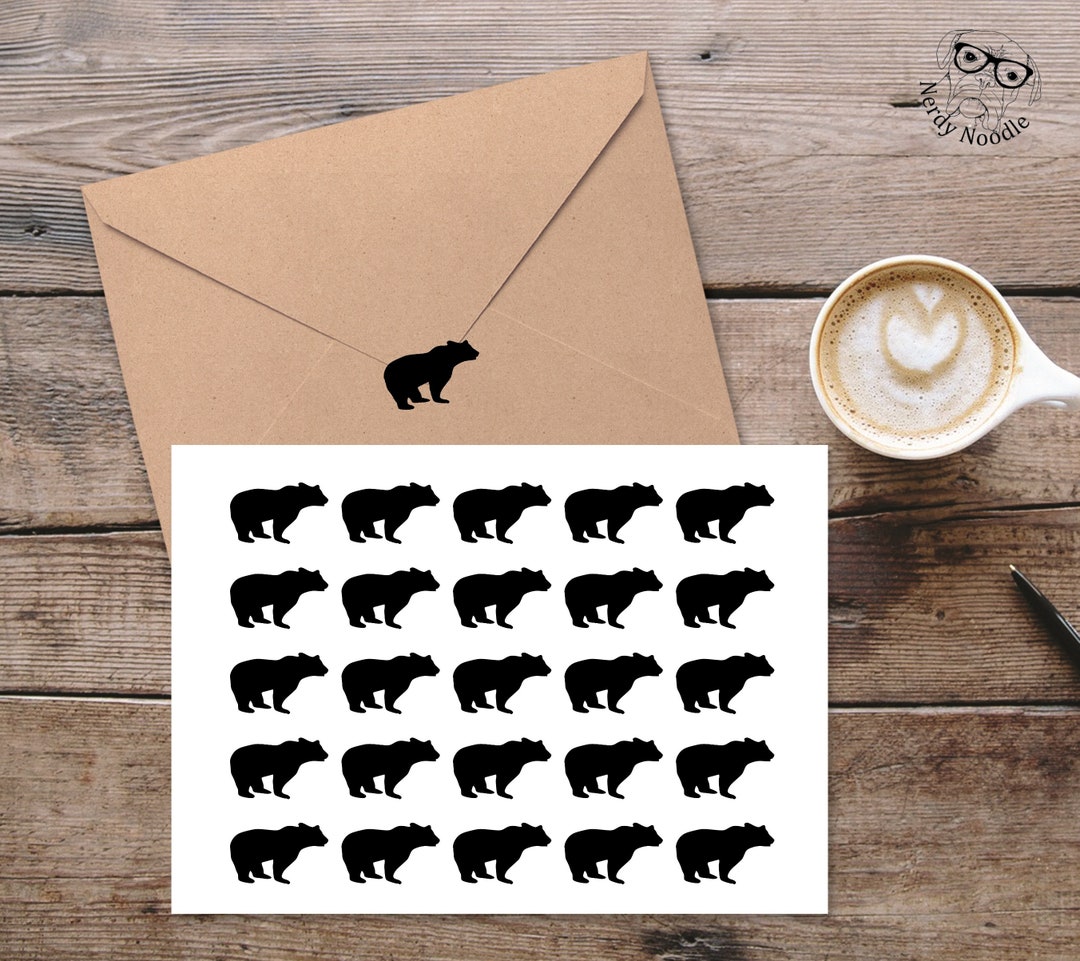 Bear Stickers, Bear Sticker Set, Bear Envelope Seals, Bear Envelope ...