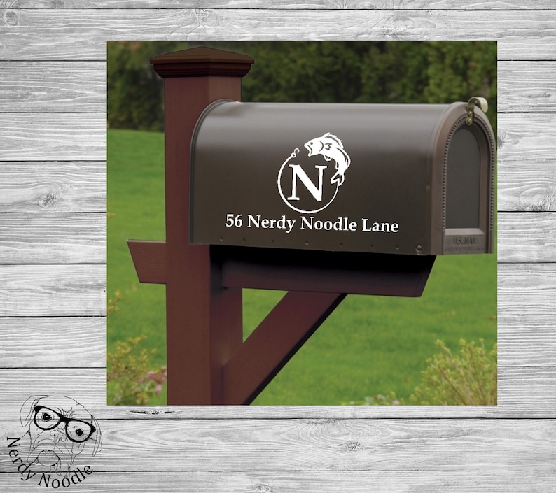 Fish Mailbox Decal, Fish Custom Mailbox Decal, Fish Address Decal ...