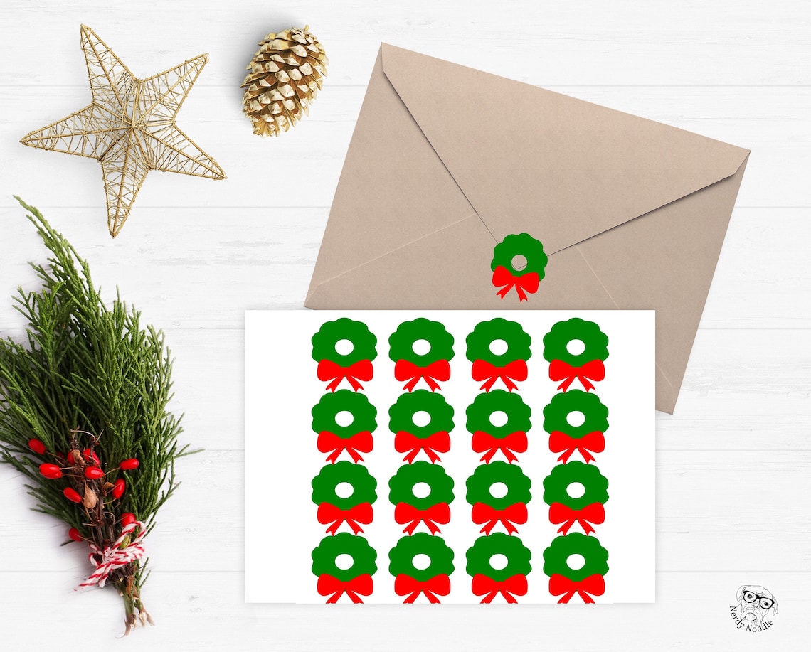 Christmas Wreath Stickers Christmas Wreath Planner Stickers | Etsy